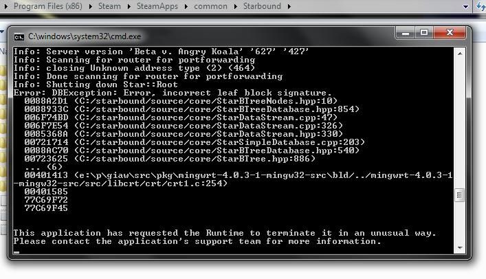 Server Help - Server error on start up | Chucklefish Forums