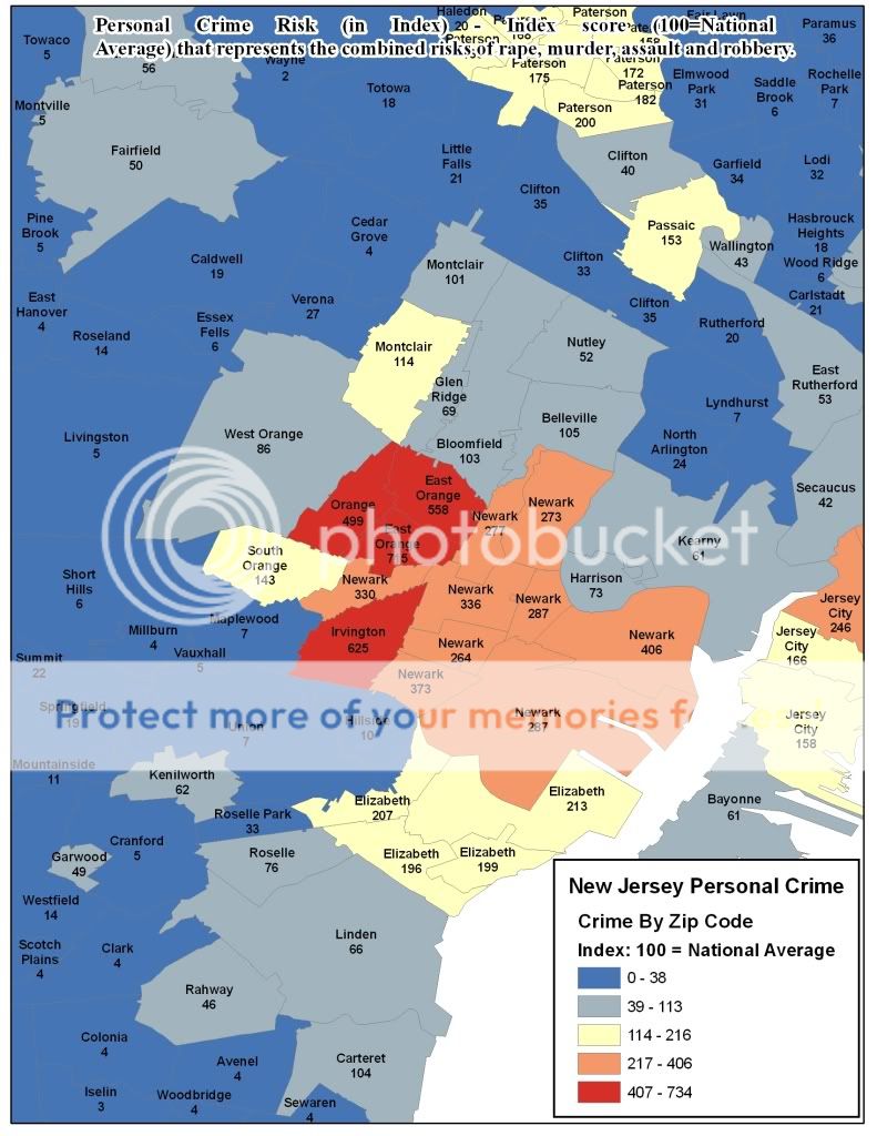 New Jersey crime maps by zip code (Newark, Camden: violent crime, to ...